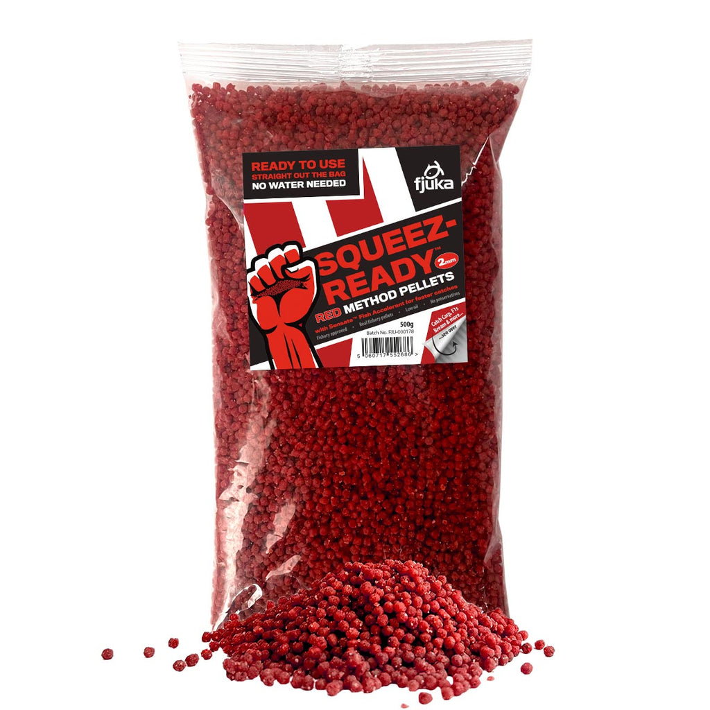 Fjuka Squeez-Ready Method Pellets 500g Red – Taskers Angling