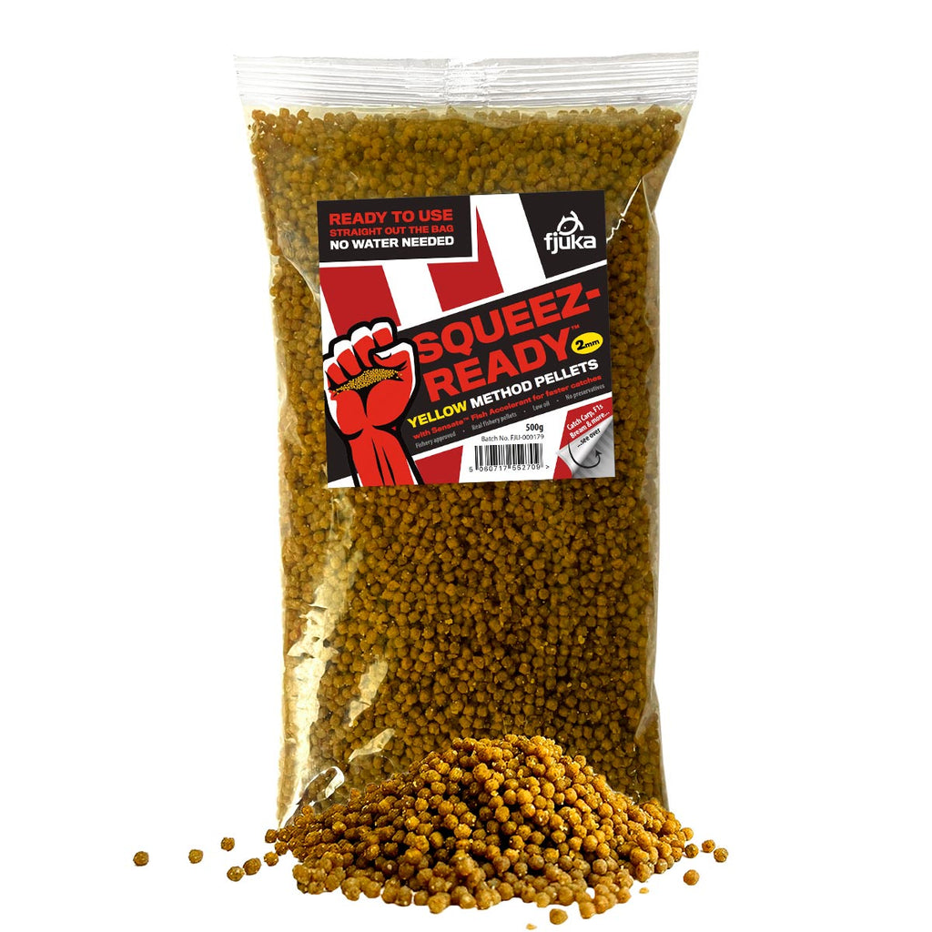 Fjuka Squeez-Ready Method Pellets 500g Yellow – Taskers Angling